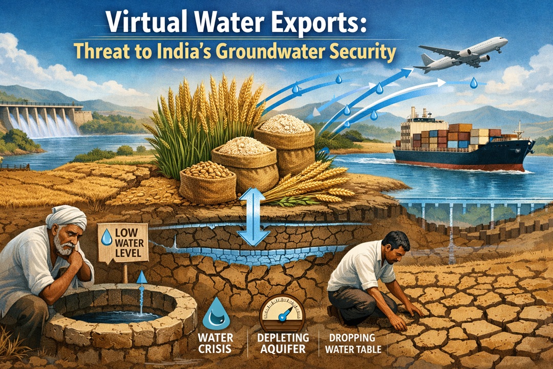 Virtual Water Exports: Threat to India’s Groundwater Security | Akka IAS